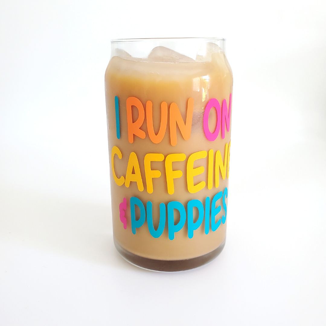 Caffeine & Puppies Glass – Charlie & the Hound